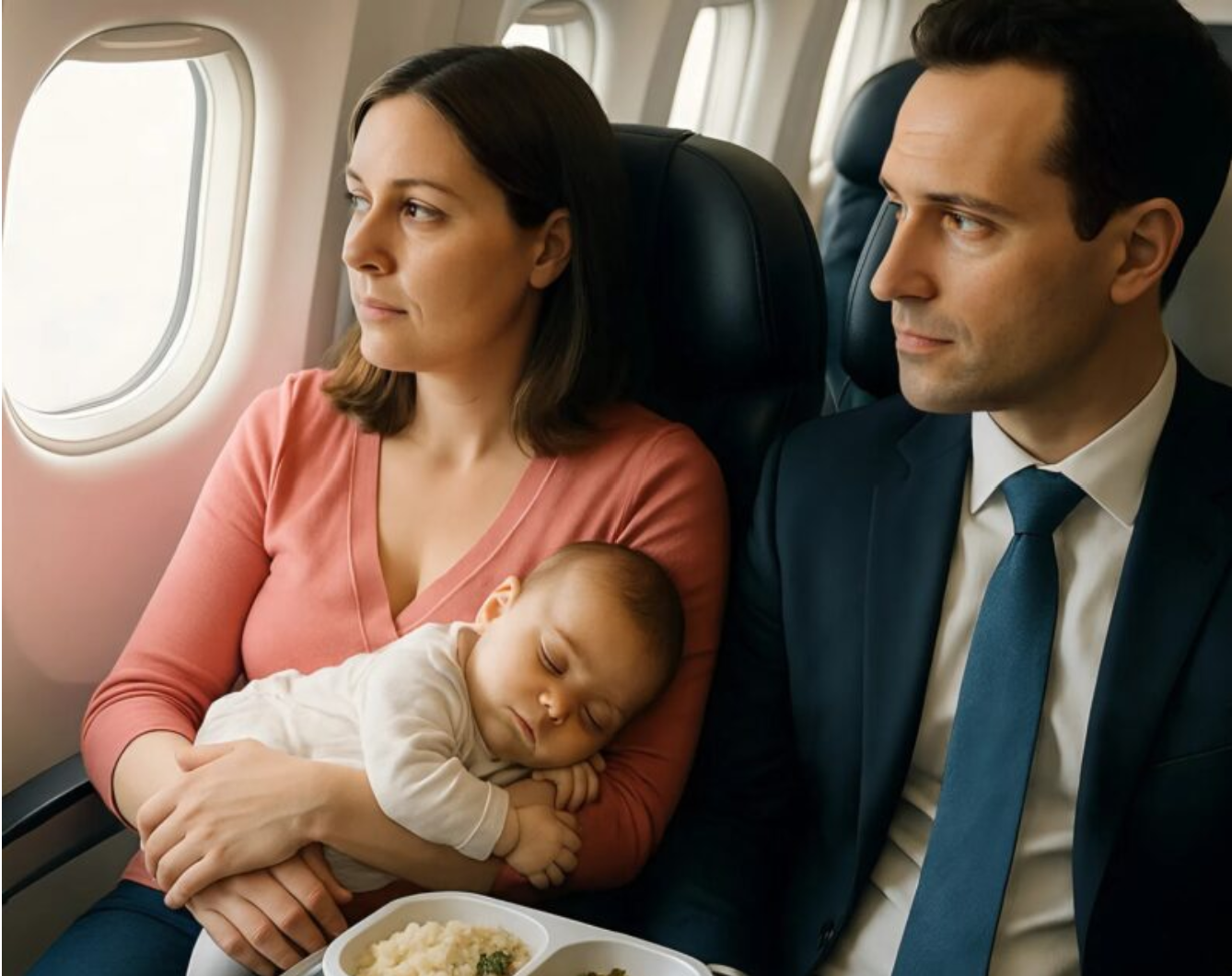 טסתי עם הבן שלי בן חודשיים, שבכה ללא הפסקה לאורך כל הטיסה — הגבר שישב ...